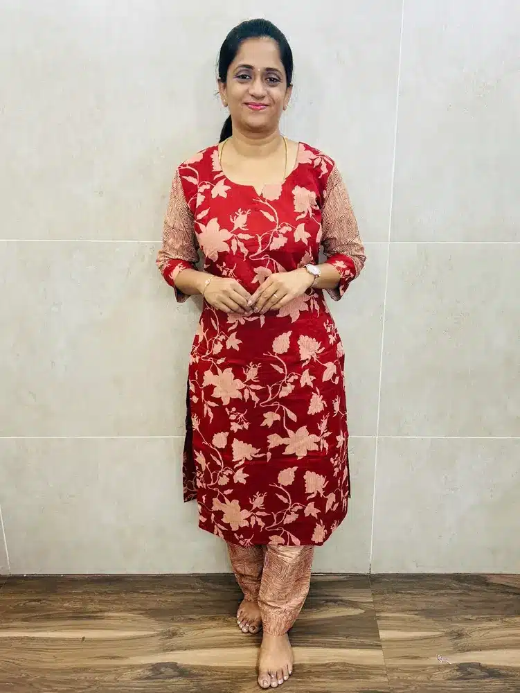 Printed jaipur cotton top paired printed cotton bottom