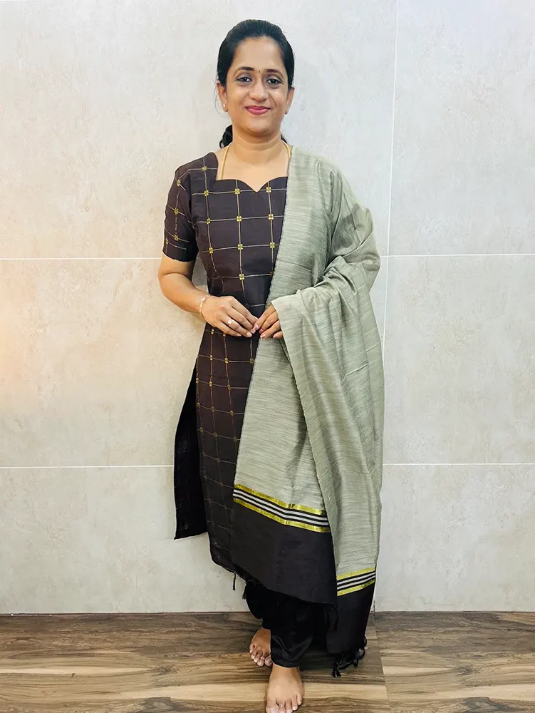 Premium semi raw silk set