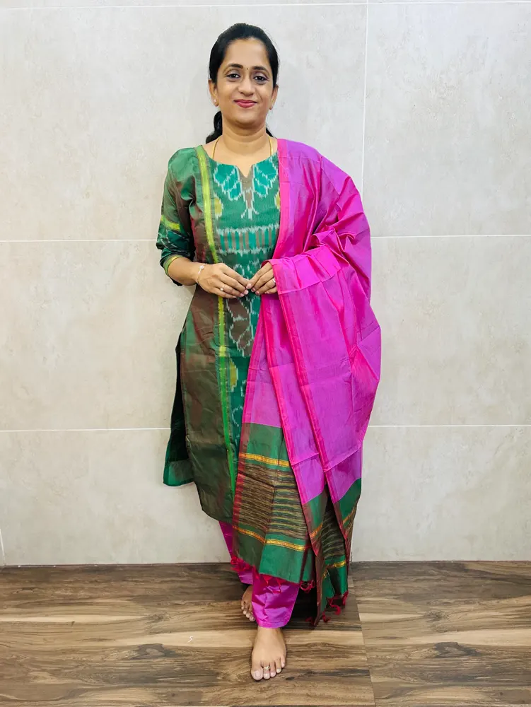 Premium Pochampally handloom silk cotton set
