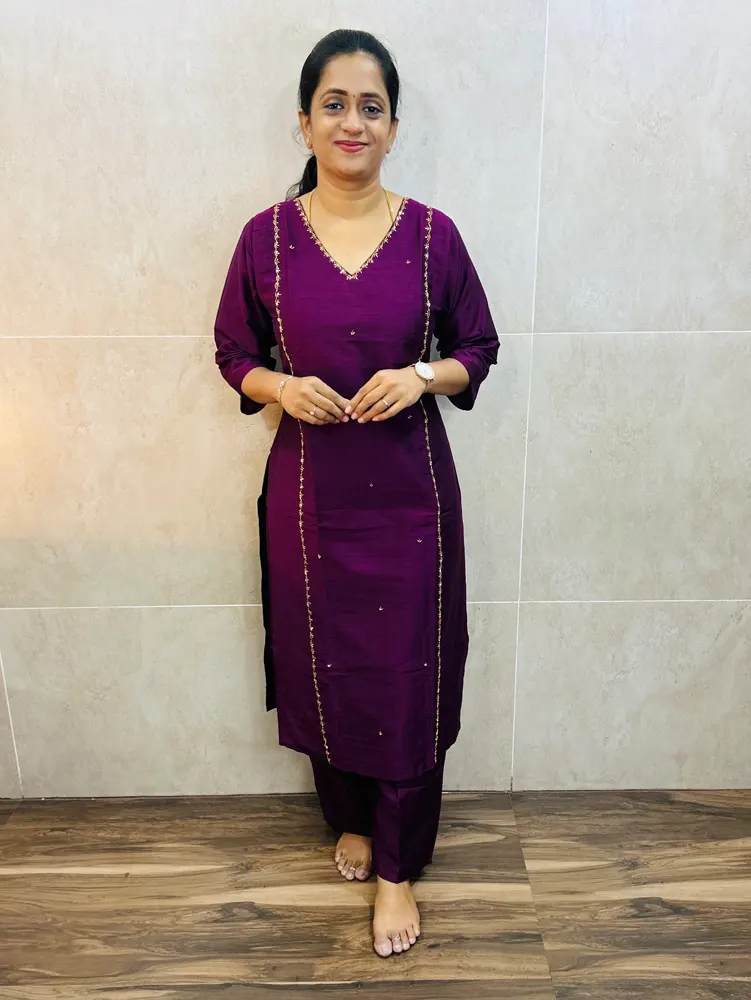 Premium semi raw silk set