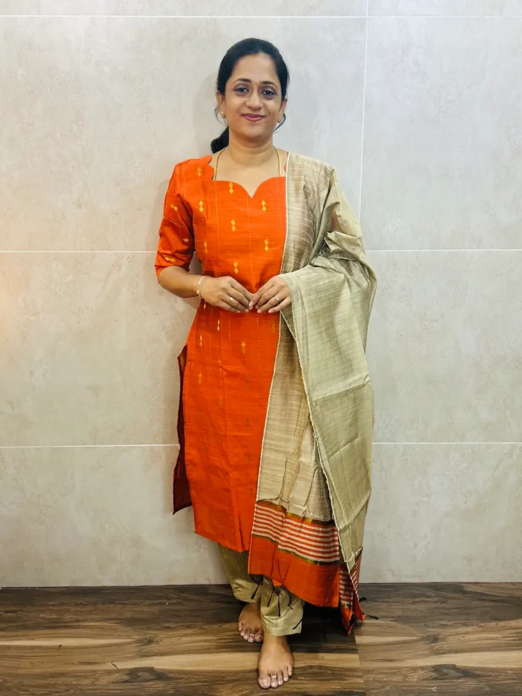 Semi raw silk set