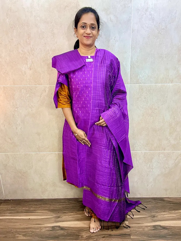 Semi raw silk set