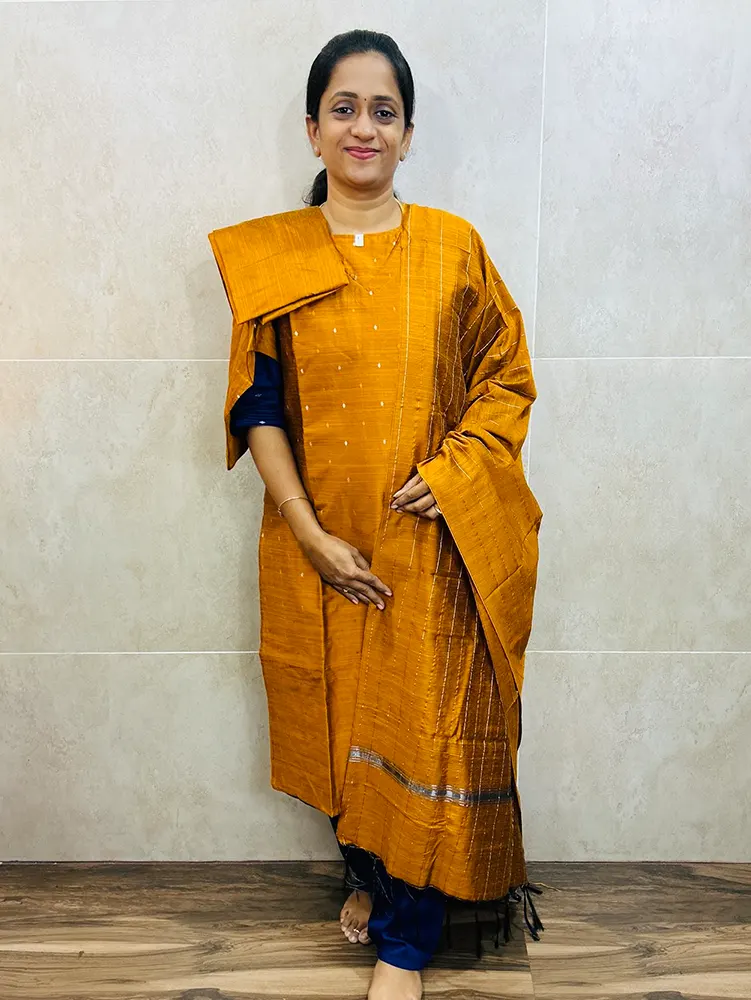 Semi raw silk set