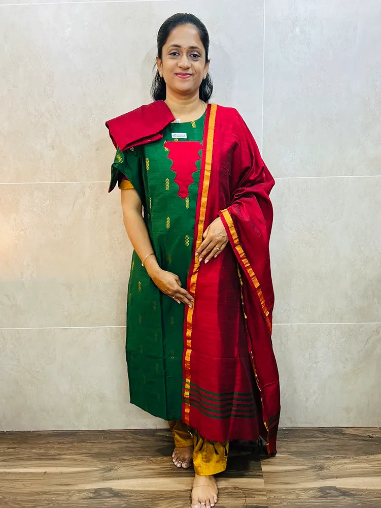 Semi raw silk set